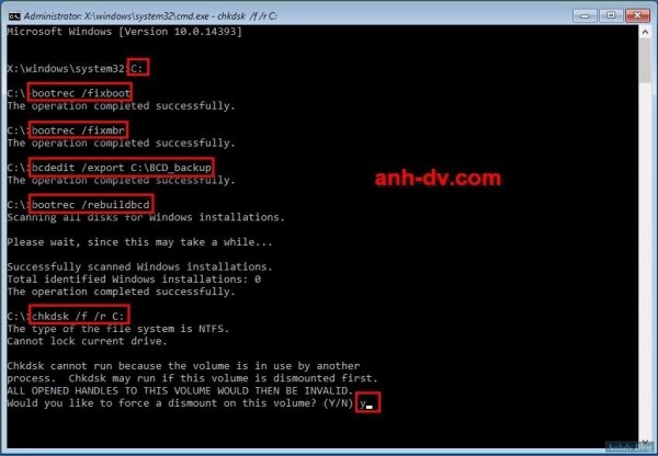 Lỗi khởi động windows (BCD, Winload.exe, Winload.efi) và cách khắc phục | Anhdv Blog
